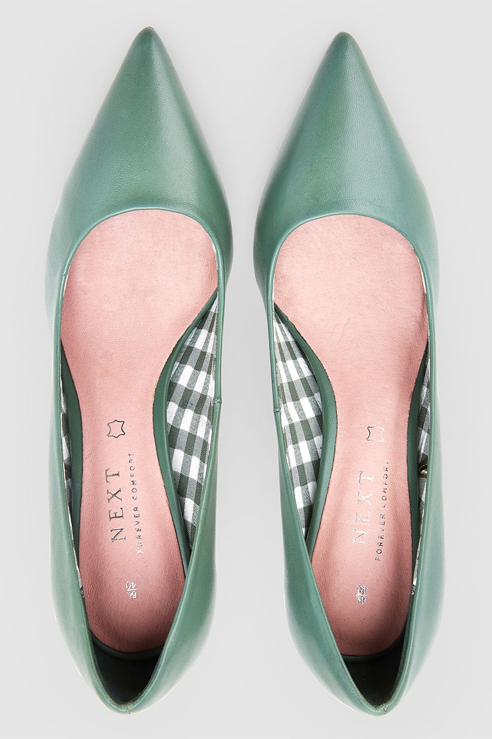 NEXT, Pantofi de piele cu varf ascutit, Verde menta, 5 - eMAG.ro