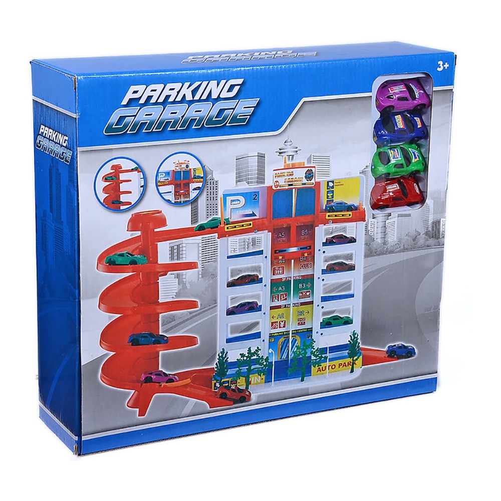 Garaj cu 4 masini incluse,diferite culori - eMAG.ro