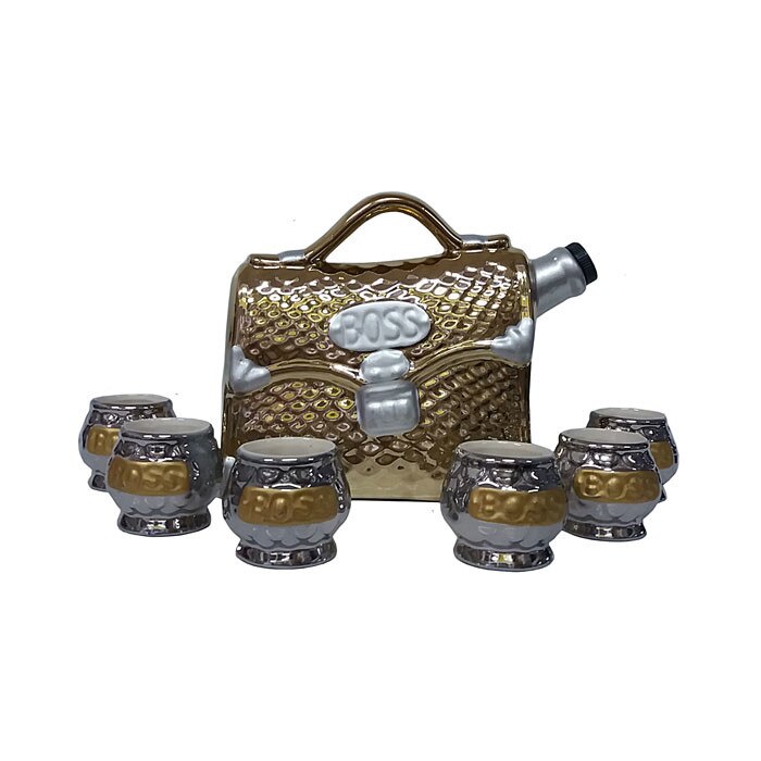 Set tuica ceramica sticla+ 6 pahare - eMAG.ro