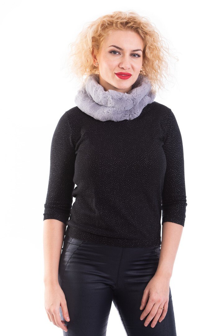 Guler circular, elastic, din blana naturala de rex chinchilla, Magazin ...