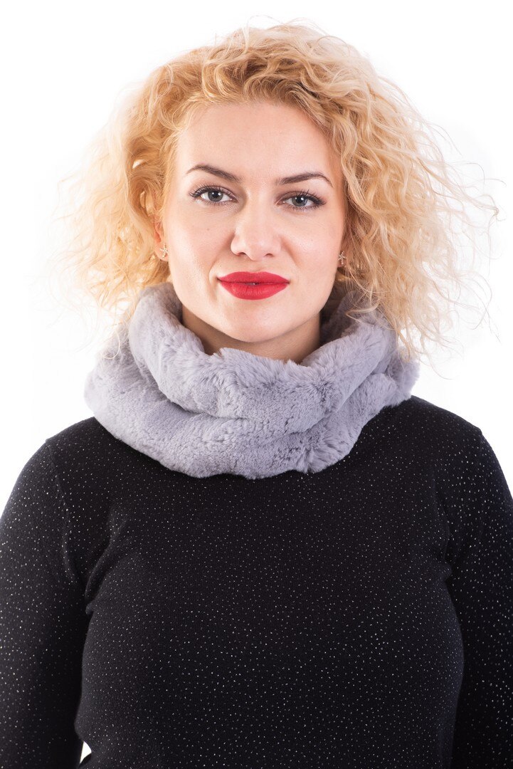 Guler circular, elastic, din blana naturala de rex chinchilla, Magazin ...