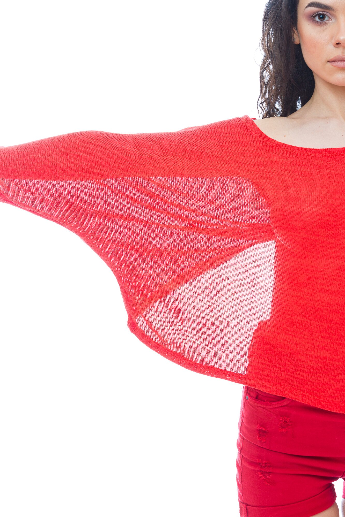 Bluza dama Bershka, rosie, simpla, marimea M - eMAG.ro