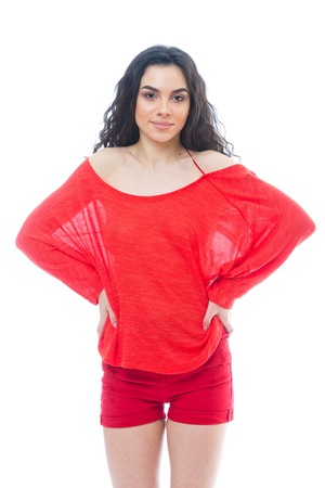 Bluza dama Bershka, rosie, simpla, marimea M - eMAG.ro