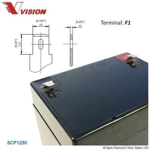 Оловна акумулаторнa батерия VISION CP1250 12V 5Ah F1 - eMAG.bg
