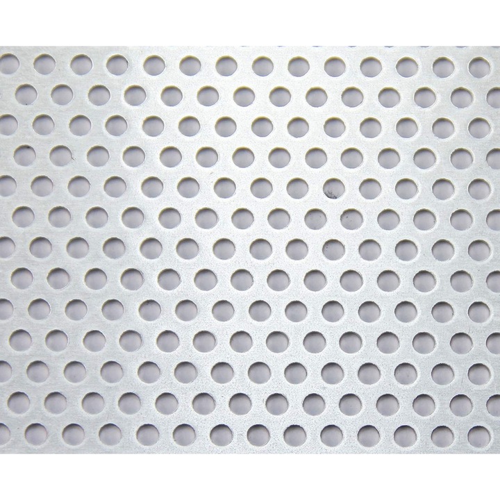 Tabla otel perforata 1x500x1000mm perforatii rotunde R10T15mm Intrebuintare decorativa filtre ...