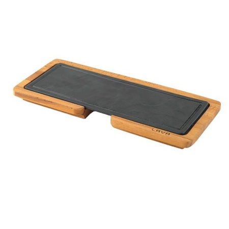 Platou servire fonta, cu suport de lemn, 14,2x33,2 cm - LAVA - eMAG.ro