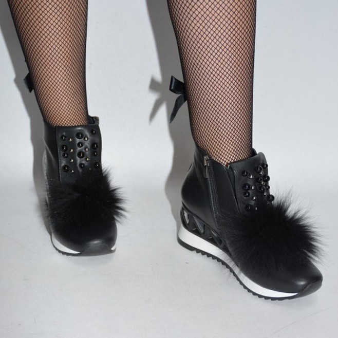 Botine cu platforma si puf, D&J Exclusive, Negru,36 EU - eMAG.ro