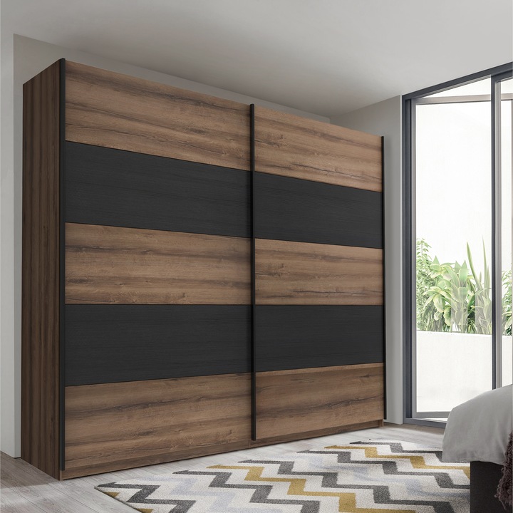 Dulap/Dressing KringX Bronx, Usi Glisante, 220x61x210 cm, Culoare ...