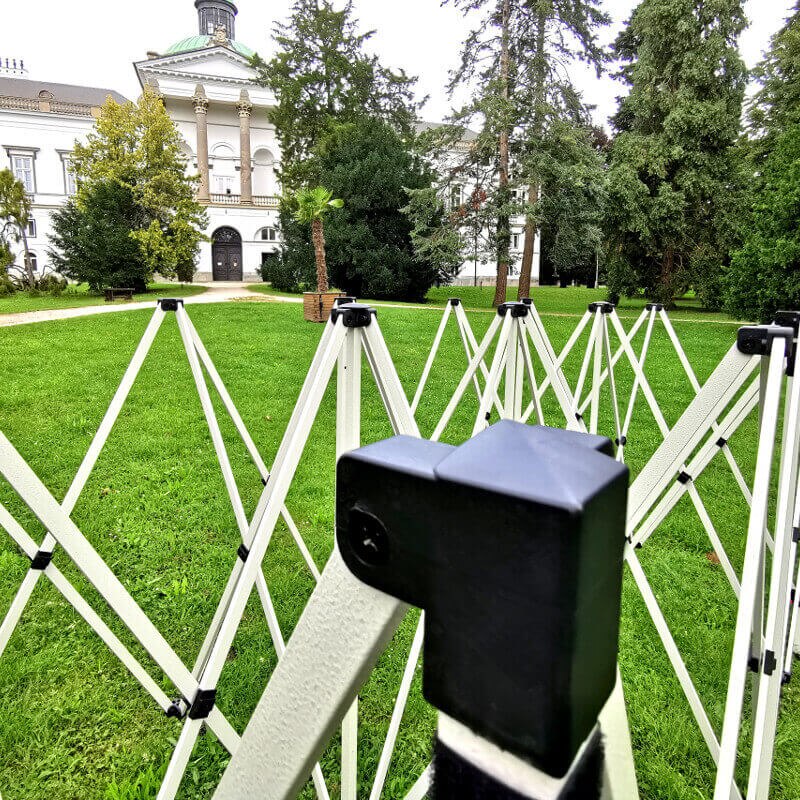 Cort pavilion pliabil 3x3m bej otel - eMAG.ro