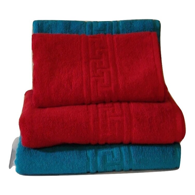 Set 4 Prosoape de baie din bumbac 100% cu Densitate 500 g in 2 culori ...