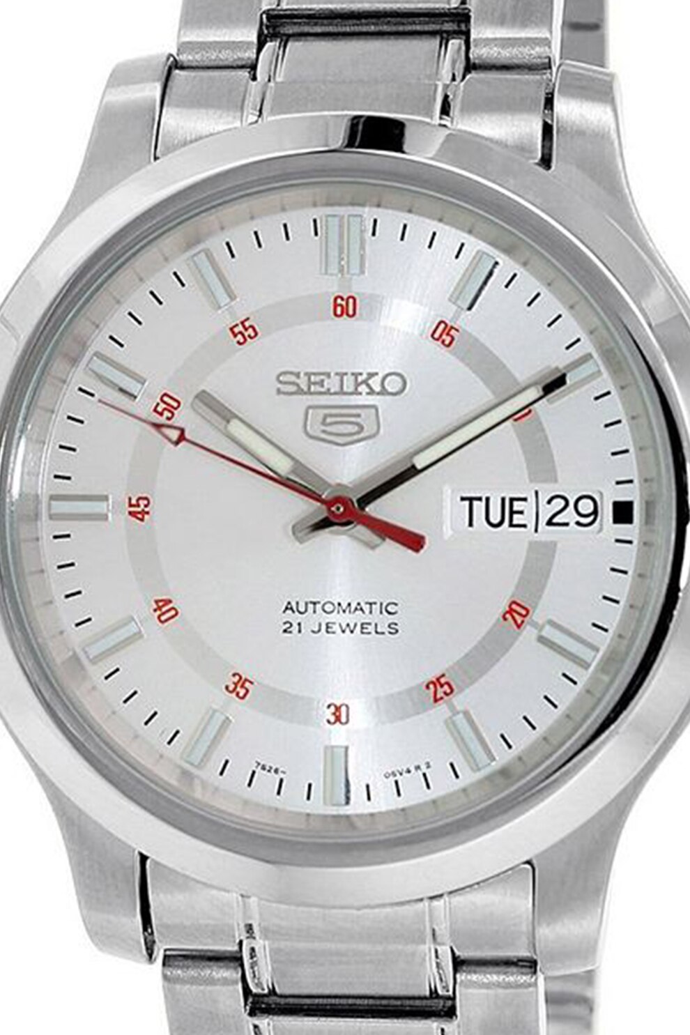 Seiko, Автоматичен часовник от неръждаема стомана, Сребрист - eMAG.bg