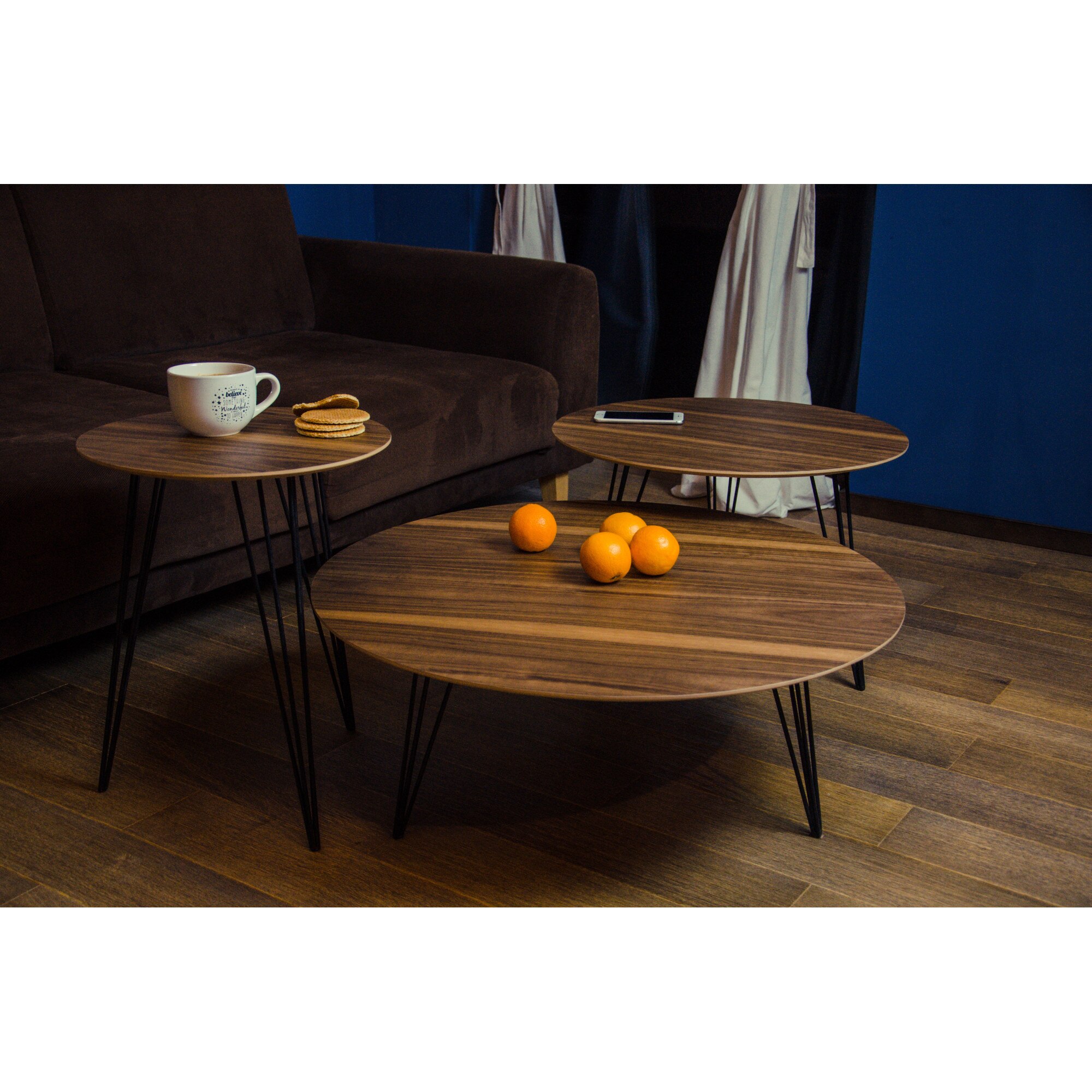 Set masute de cafea rotunde pentru Living sau Birou, diametrul 40/60/80 ...