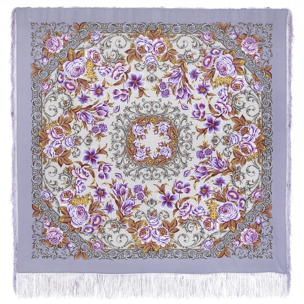 Sal din matase naturala, rusesc, model "Korolevskiy bal" 1470-1 ...