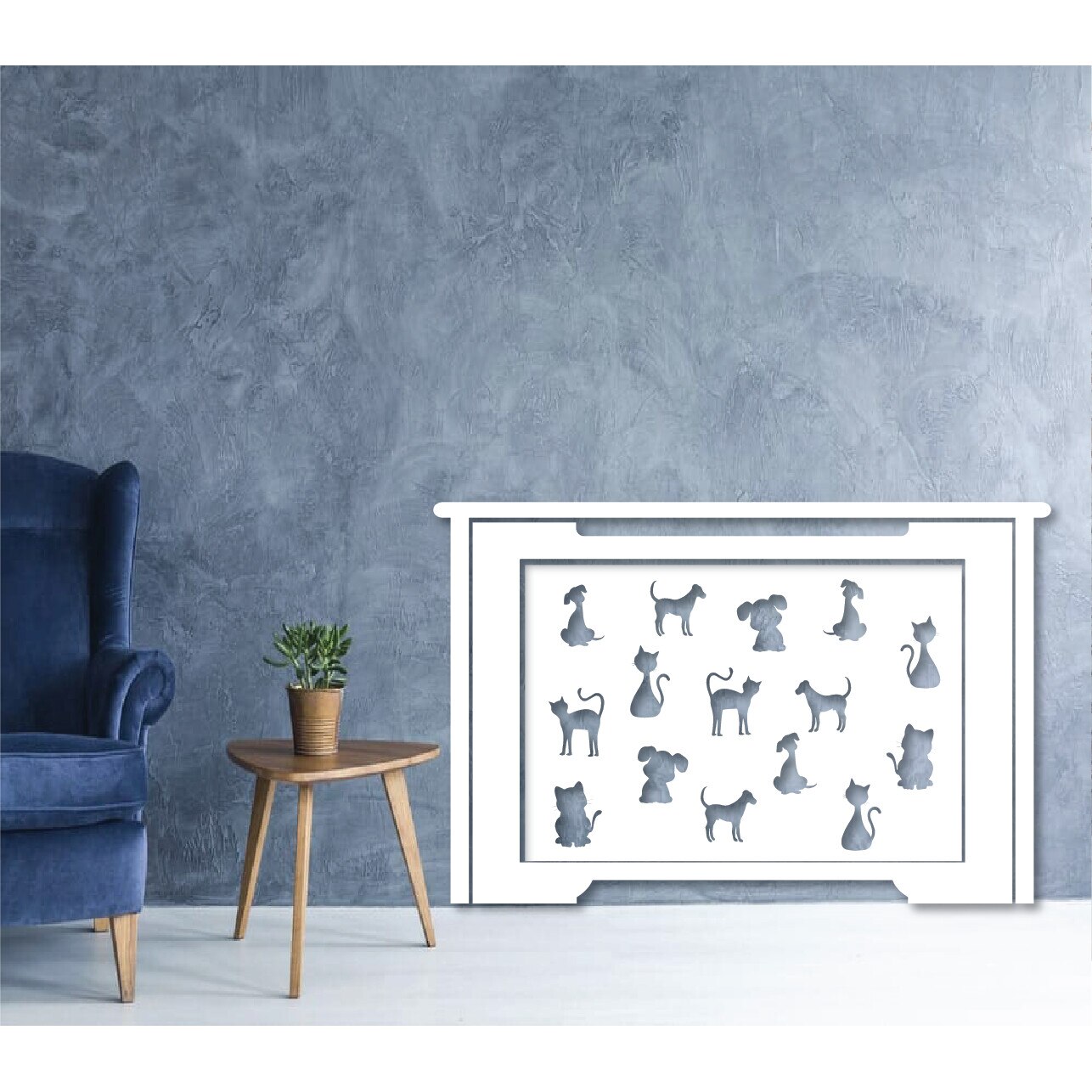 Masca calorifer din lemn, alb, camera copii,135x80 cm, grosime 18 mm ...