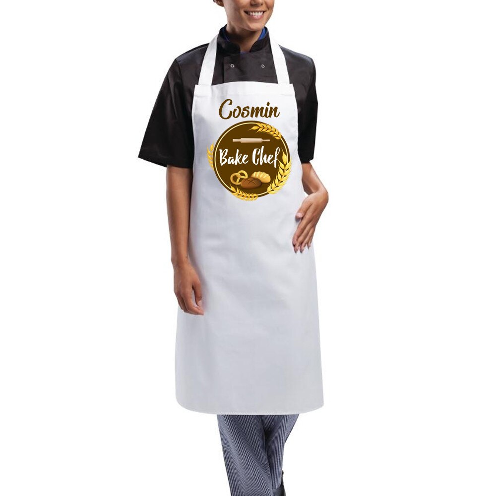 Sort de bucatarie alb personalizat, model "Bake Chef", poliester 100% ...