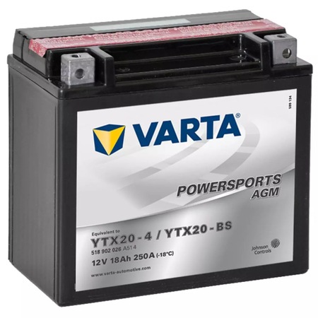 Baterie pentru motocicleta Powersports AGM 12 V 18 Ah YTX20-4 / YTX20 ...