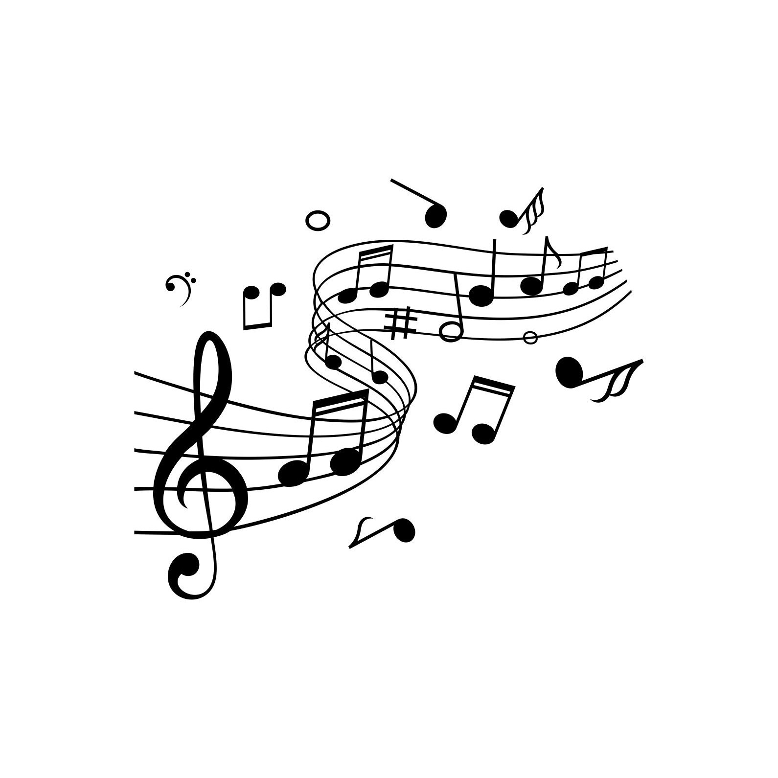 Sticker decorativ, Note pe Portativ, 50x41 cm, Negru, Decostick - eMAG.ro