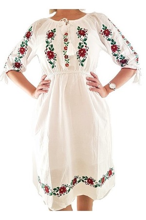 Rochie Ie Dama Traditionala Alba Maci, mybooshop, 2XL - eMAG.ro
