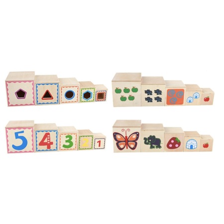 Turn Montessori din lemn 5 cuburi Cifre si Forme - eMAG.ro