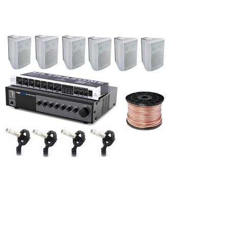 Kit audio pentru sonorizare Biserica, Amplificator, Boxe, Microfoane ...