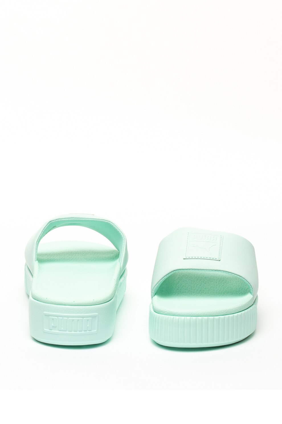 Puma, Papuci flatform cu aplicatie logo, Albastru aquamarin, 5 - eMAG.ro