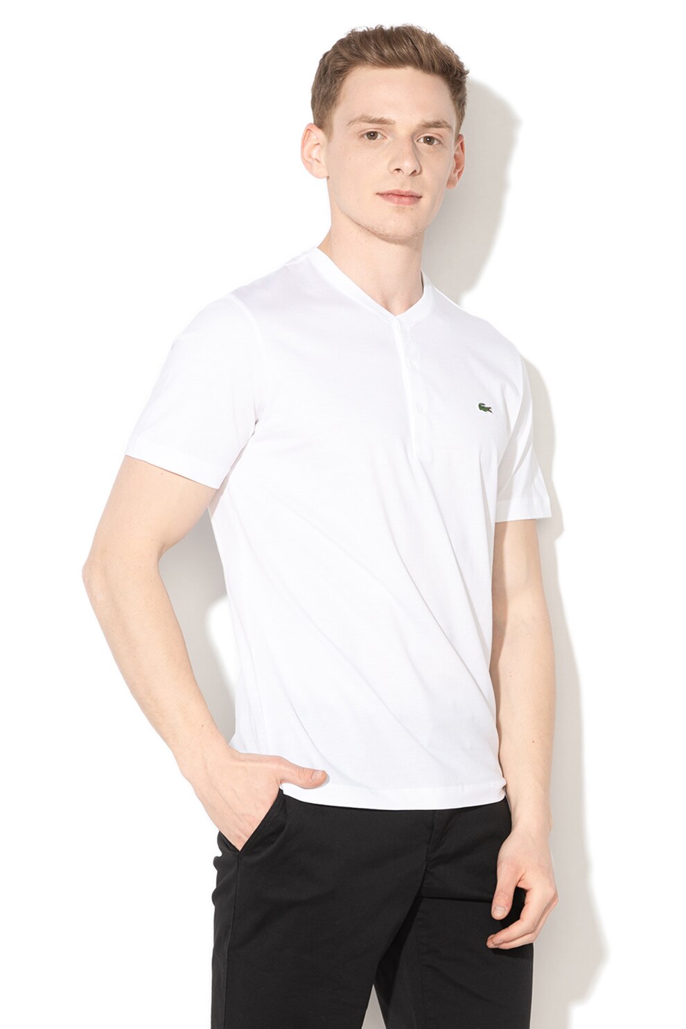 Lacoste, Regular Fit póló hímzett logóval 1, Fehér, 9 - eMAG.hu