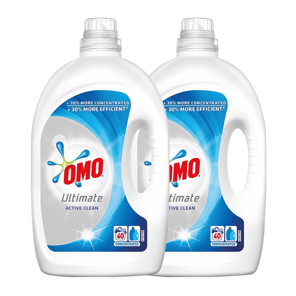 Комплект Течен перилен препарат Omo Ultimate Liquid Active Clean, 80 ...