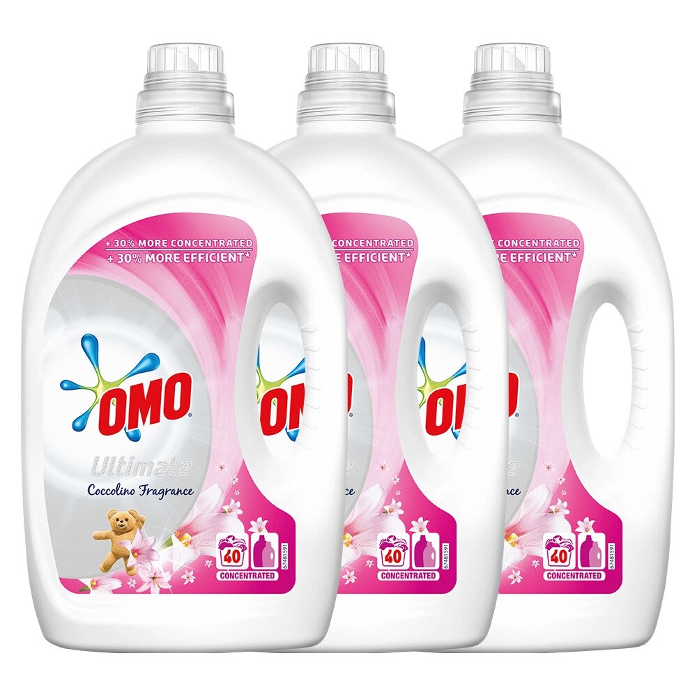Комплект течен перилен препарат Omo Ultimate Liquid Coccolino, 120 ...