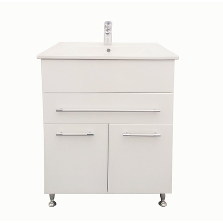 MOBILIER BAIE-60 cm MDF vopsit alb lucios cu 1 sertar si 2 usi soft ...