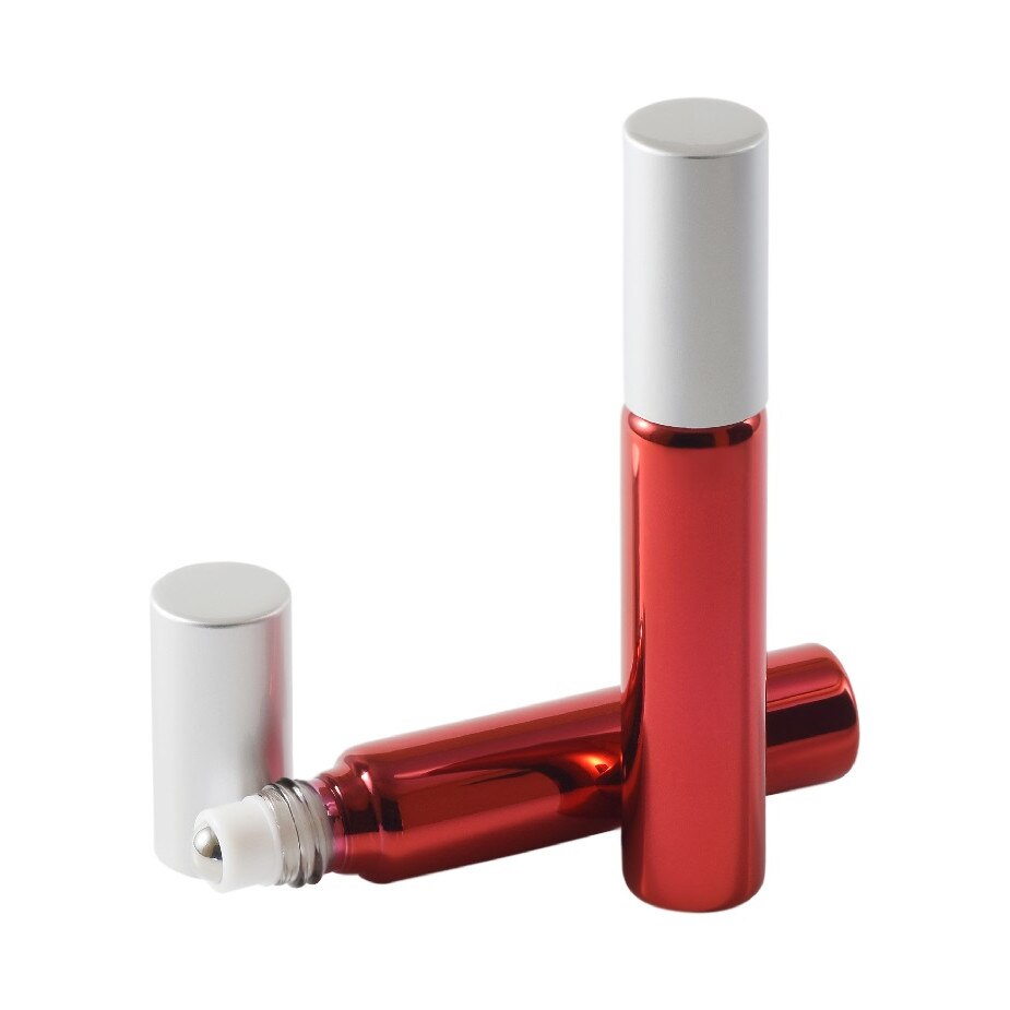 Set 5 recipiente cosmetice sticlute roll on uleiuri esentiale, 10 ml ...