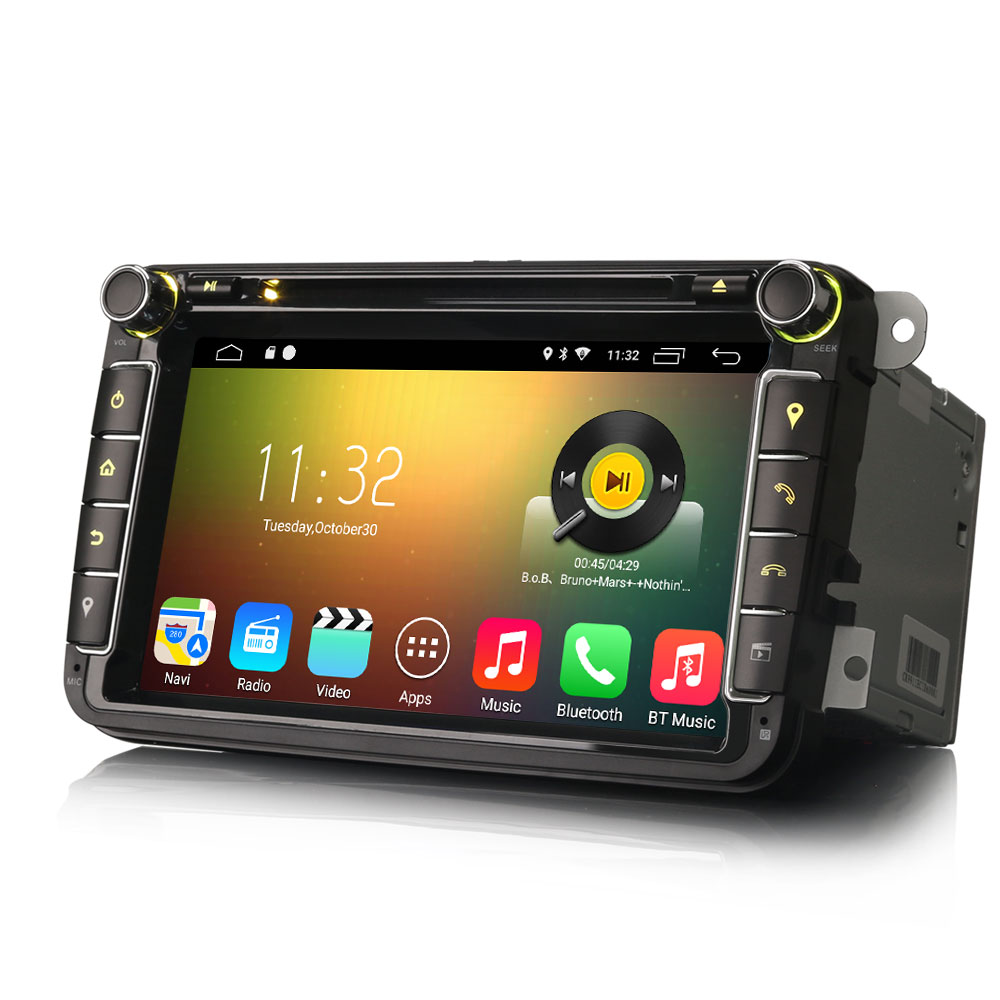 Navigatie auto 2 din, Pachet dedicat VW/SEAT, Android 9.0, WIFI+GPS, 8 ...