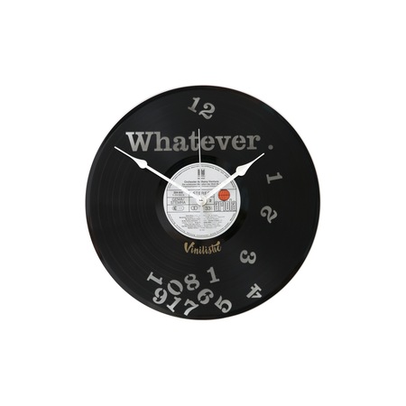 Ceas de perete personalizat din vinil reciclat, Vinilistic, Whatever ...