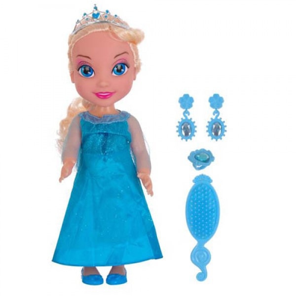 Комплект Кукла Елза, Princess Elza, с аксесоари, Синя - eMAG.bg