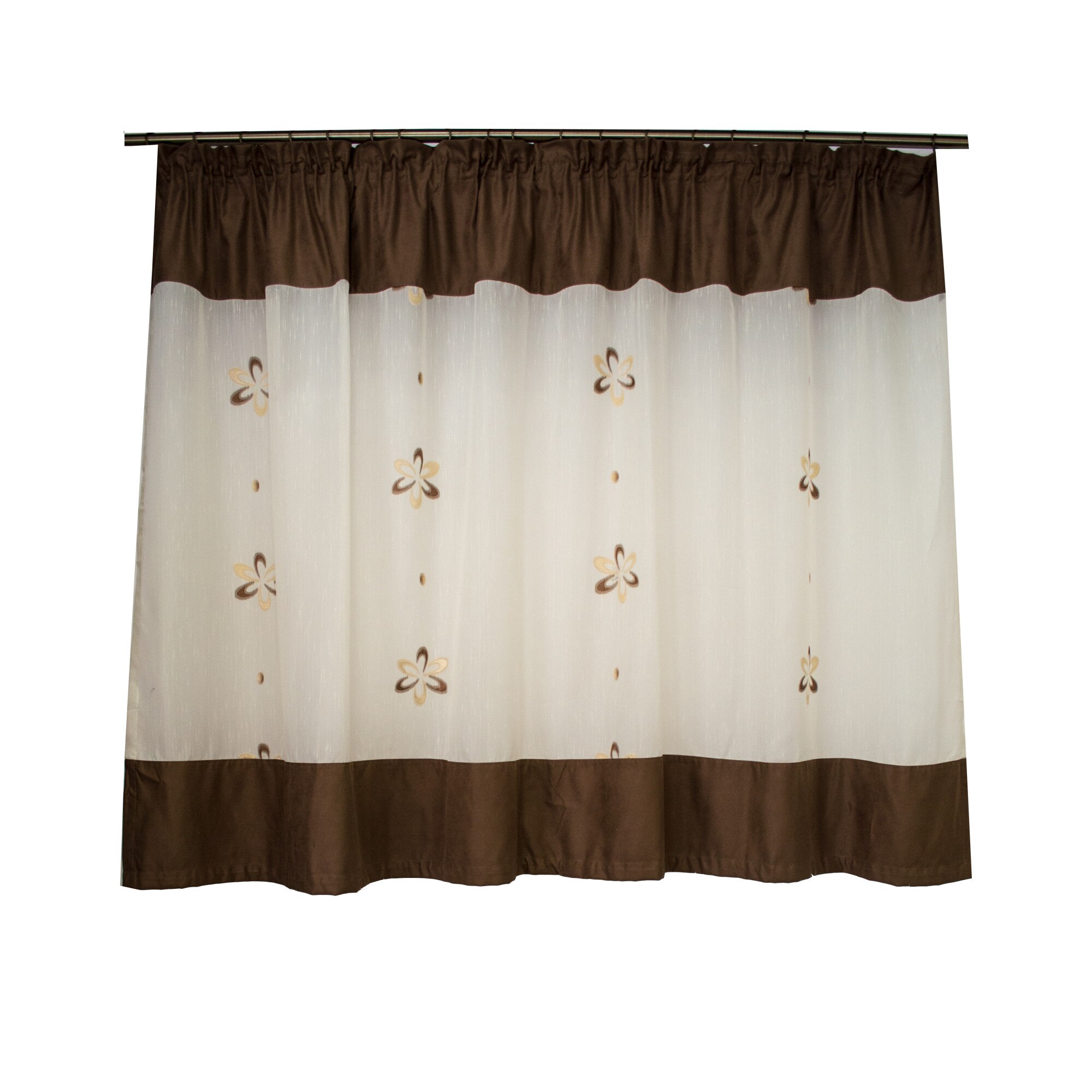 Perdea Velaria cu flori maro, 235 x 146 cm - eMAG.ro