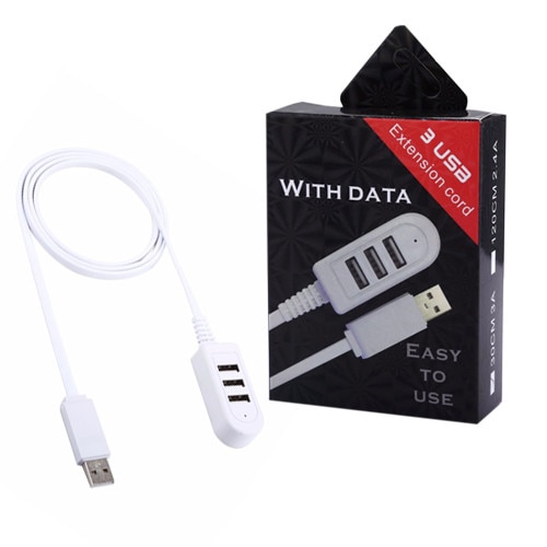 Priza multipla, 2.4A, incarcator USB, cu 3 intrari USB, Alb - eMAG.ro