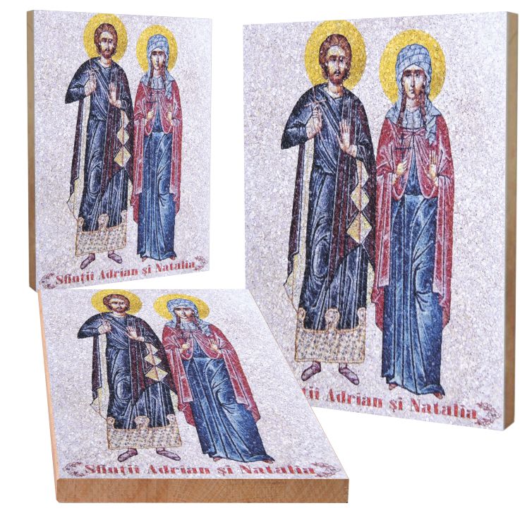 Icoana pe Coaja de Ou, Ecoart Movement, Sfintii Adrian si Natalia-2 ...