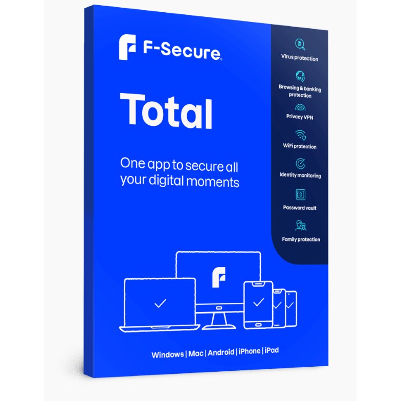 F-Secure Total Security, Licenta electronica, 3 utilizatori, 2 ani - eMAG.ro