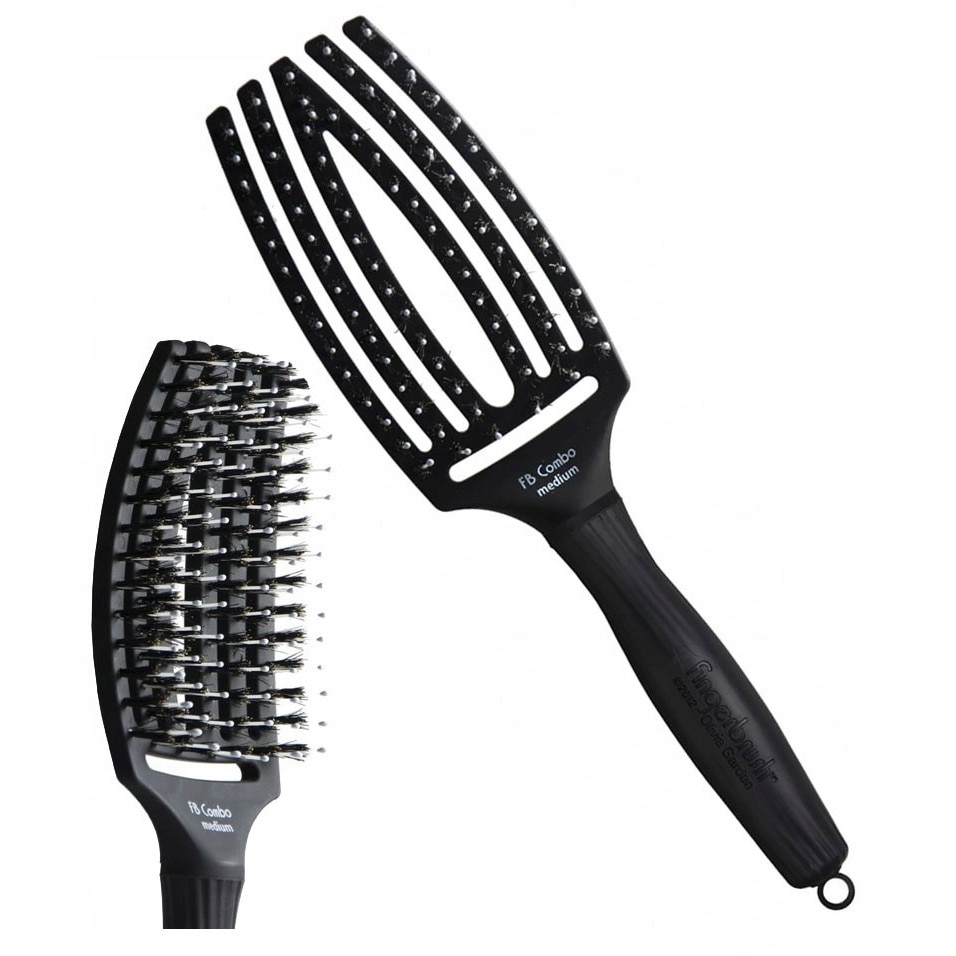 Olivia Garden Fingerbrush Combo Medium Black perie de par cu peri de ...
