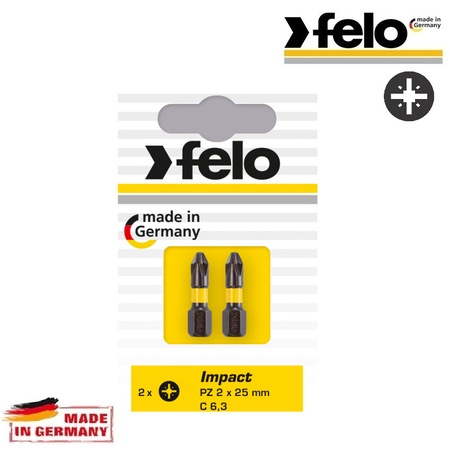 Битове FELO Impact PZ2x25 C 6,3 /2бр. блистер/ - eMAG.bg