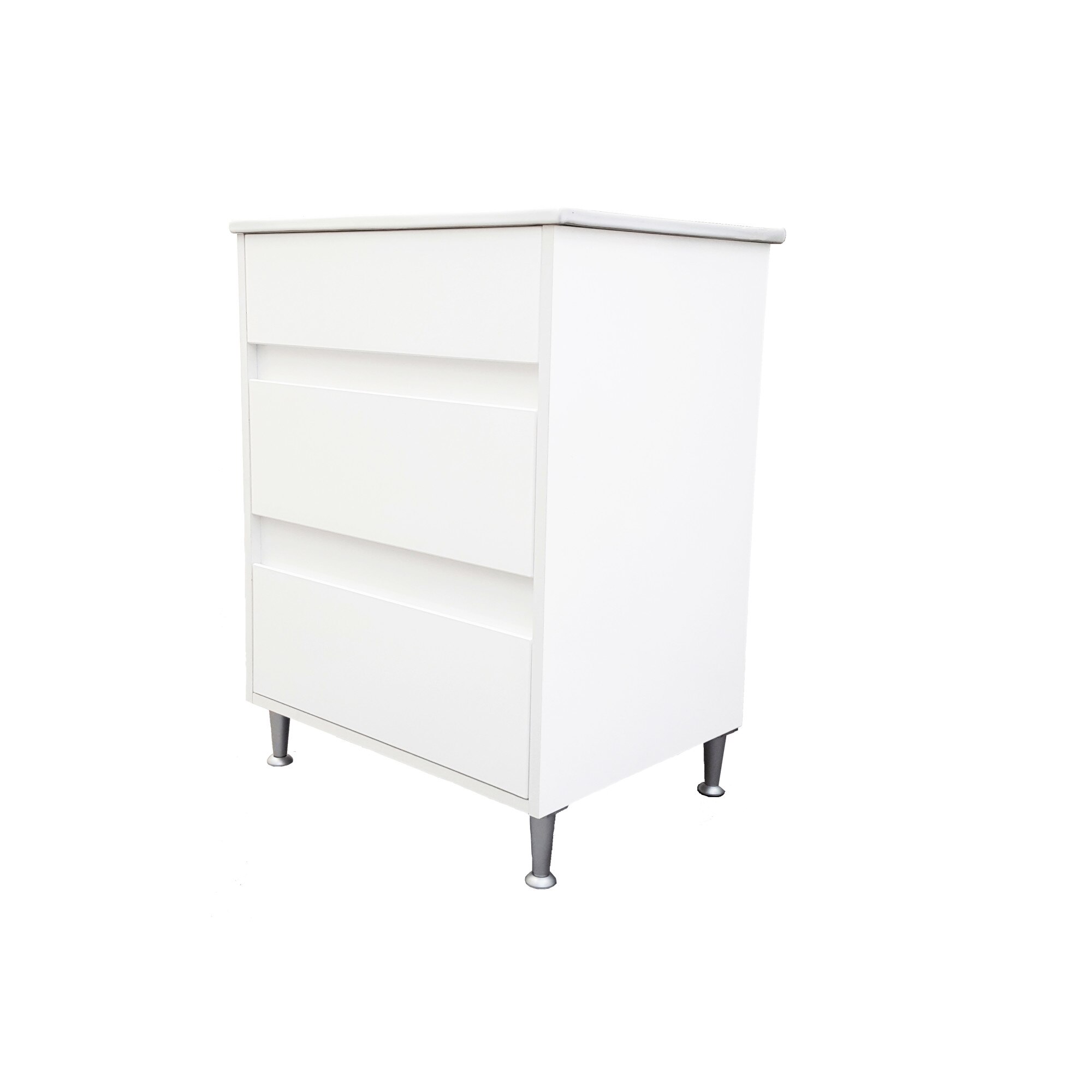 MOBILIER BAIE CU 2 SERTARE MDF vopsit alb lucios-60 cm + LAVOAR SLIM ...