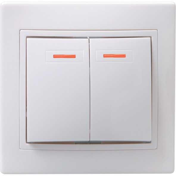 Intrerupator cu LED dublu 10A KVARTA (alb) - eMAG.ro