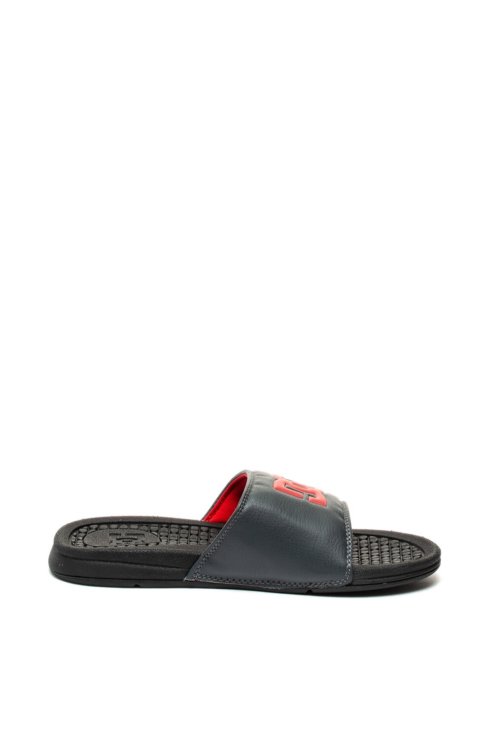 DC, Papuci cu logo Bolsa, Gri/Rosu, 10 - eMAG.ro