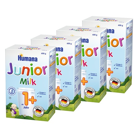 Pachet 4 x Lapte praf Humana Junior Milk, 600g, de la 12 luni - eMAG.ro