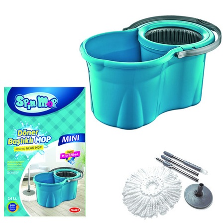 Mop rotativ cu spinner, SpinMop Mini, 14 l Albastru - eMAG.ro