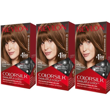 Pachet Promotional Revlon Vopsea Par Colorsilk 43 Medium Gold Brown X 3 ...