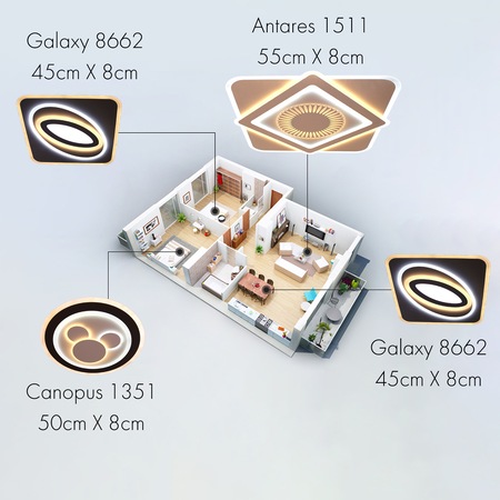 Pachet 4 Lustre LED AlessandroDesign UltraSlim Smart - eMAG.ro