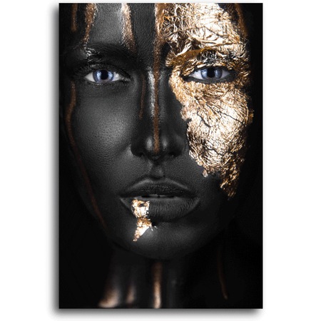 Tablou canvas, Gold Face, 70 x 100 cm - eMAG.ro