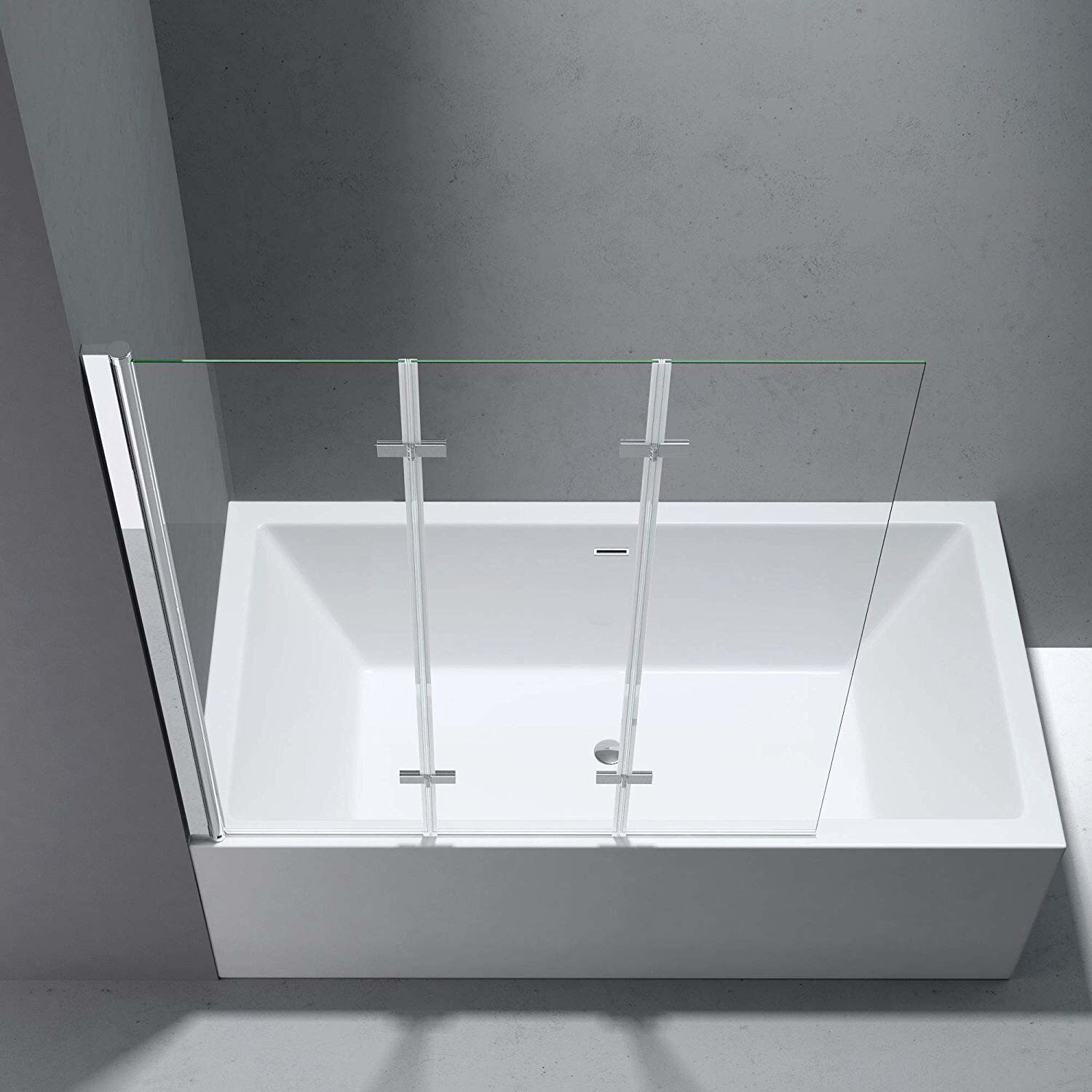 Paravan pliabil ,130x140 cm, sticla 6 mm, pivotant 180°, montaj pe ...