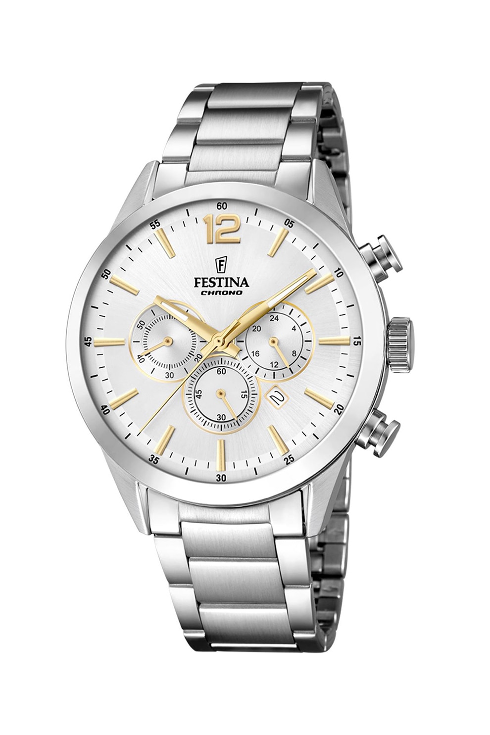 Festina, Ceas cronograf din otel inoxidabil, Argintiu - eMAG.ro
