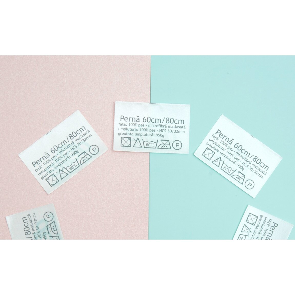 Kit etichete textile 20 mm x 200 M, poliamida, fond alb, text negru ...